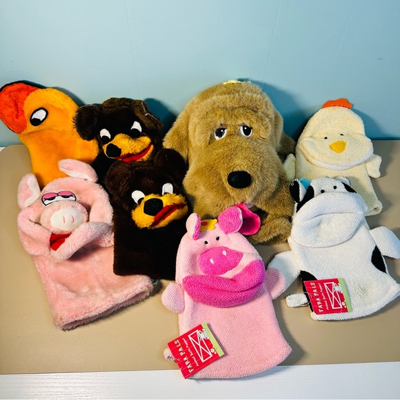 Unique Vintage | Toys | Vintage Puppets Lot Of 8 Sheram Farm Pals ...